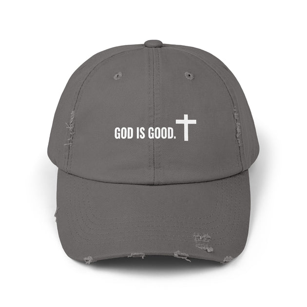 Cap - God is Good Quote - Unisex Distressed Cap | Evercardia